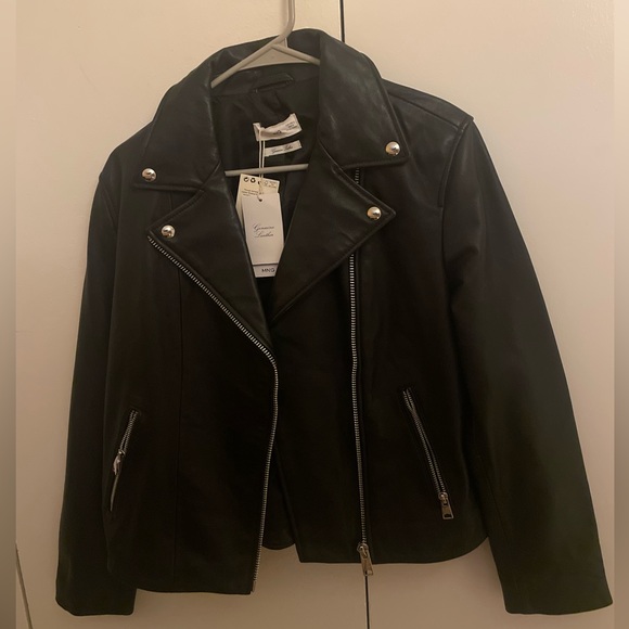Mango | Jackets & Coats | Genuine Genuine Leather Mango Biker Jacket ...